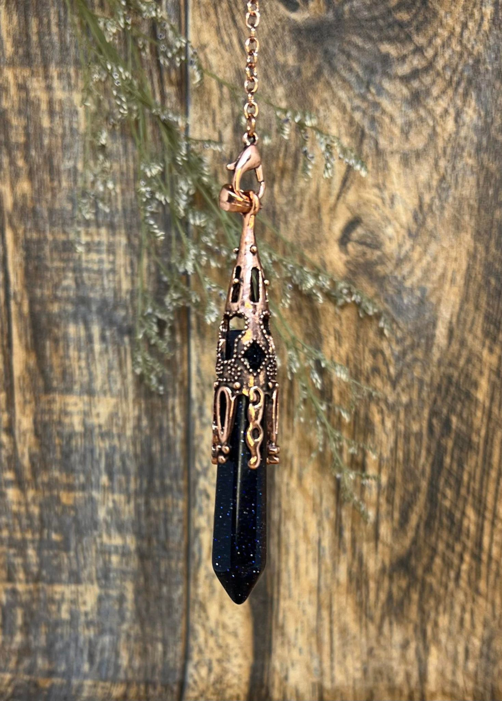 Beautiful 3inch Dark Blue Sunstone Pendulum | Jules Magick Moon Offerings